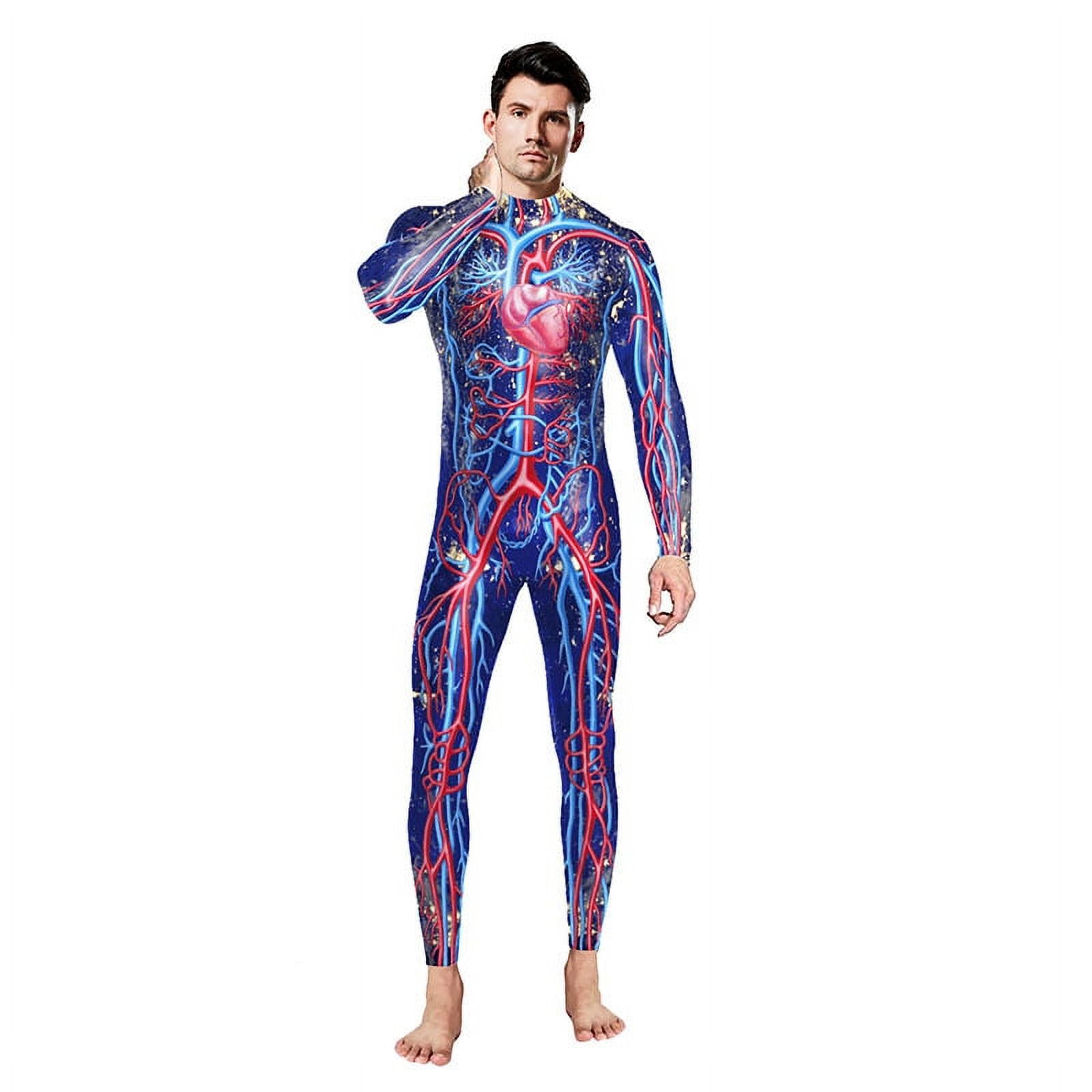 Men Women's Skeleton Halloween Costume Catsuit Bodysuit Cosplay ...