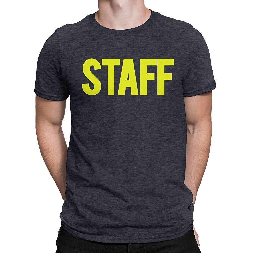 Men & Women's Staff T-Shirt Front Back Print Tee Event Uniform Screen ...