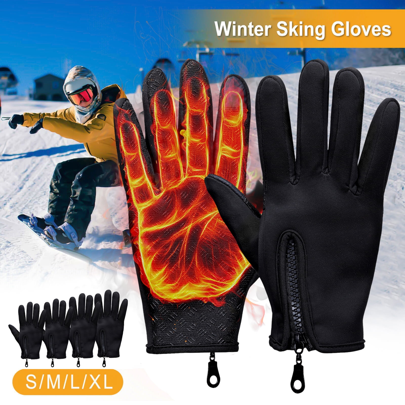 Unisex Winter Gloves - Windproof, Waterproof, Touch Screen-Compatible ...