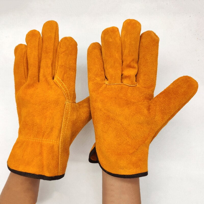 Men Work Gloves Soft Cowhide Driver Hunting Driving Farm Garden Welding ...