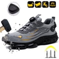 Men Work Safety Shoes Steel Toe Cap Rotating Button Comfort Breathable ...