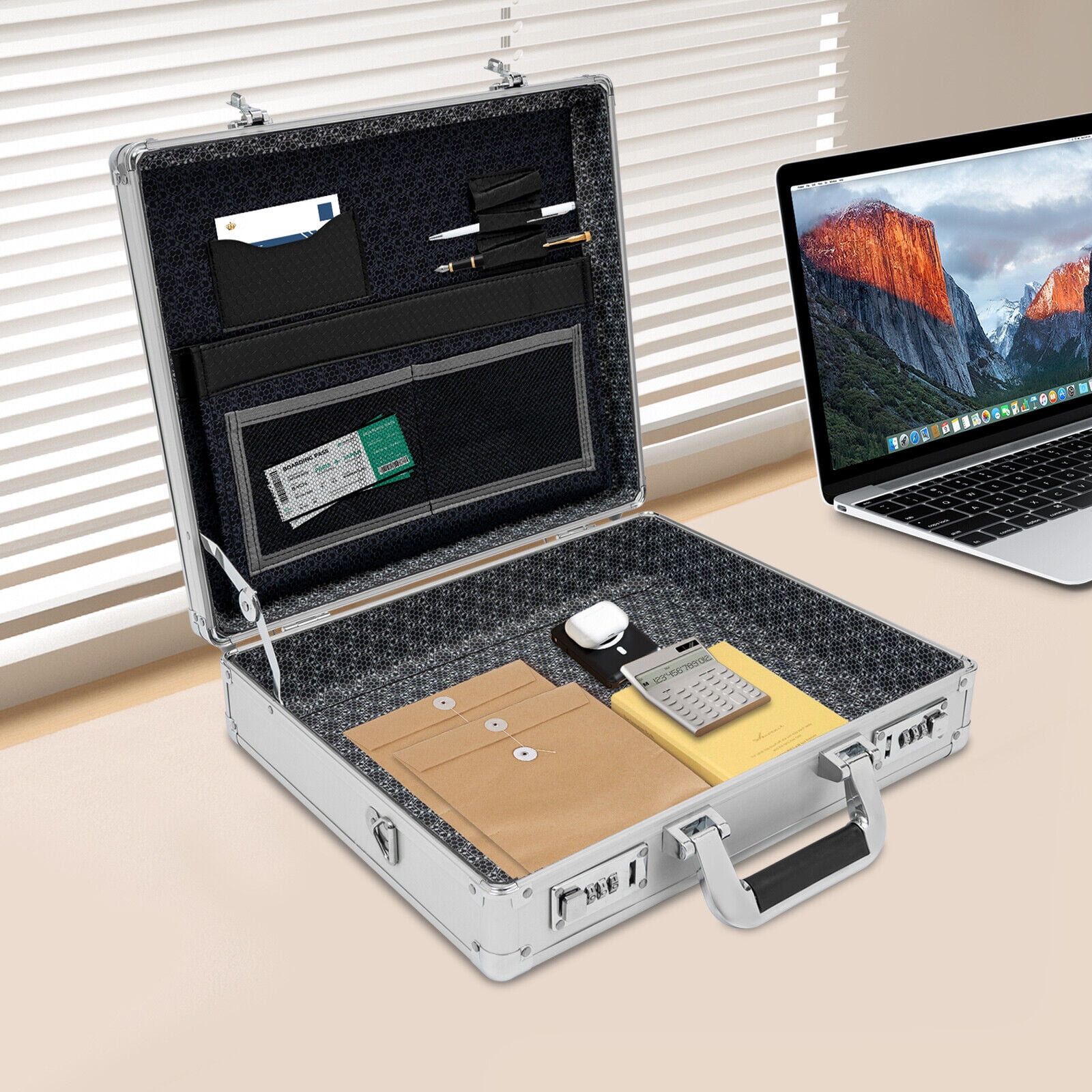 Men and Women Locking Briefcase, Hard Security Briefcase with Dual ...