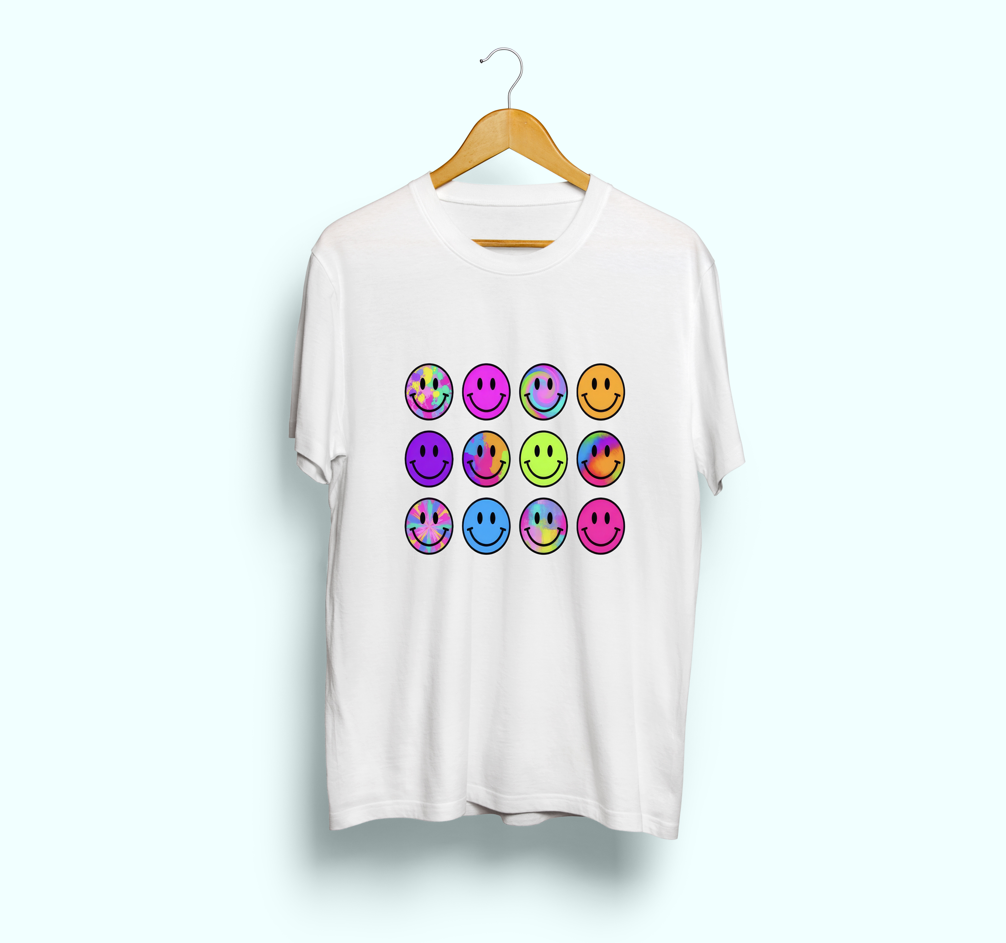 Men and Women Slim Fit Round Neck Tee, Skin-Friendly Comfort Smiley ...
