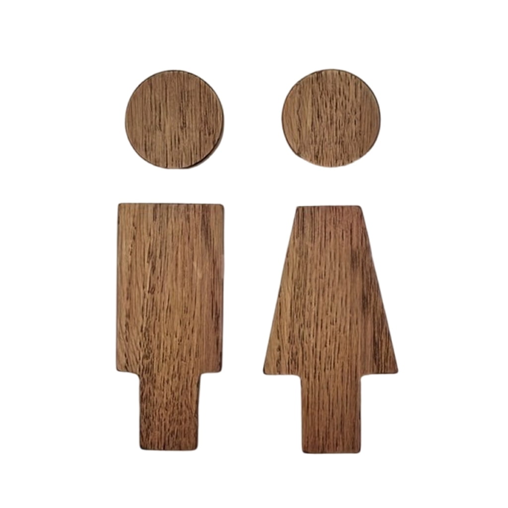 Men and Women Wood Bathroom Sign Set for Indoor Public Restrooms and ...