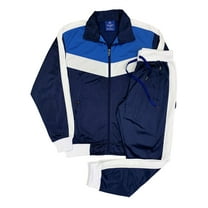 Men's 2-Piece Windbreaker Colorblock Tracksuit Meshed Lined Nylon Water ...