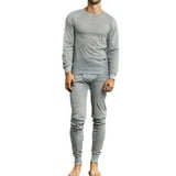 Men's 100% Cotton 2-Pc Long Thermal Underwear, Heather Grey L, 1 Set ...