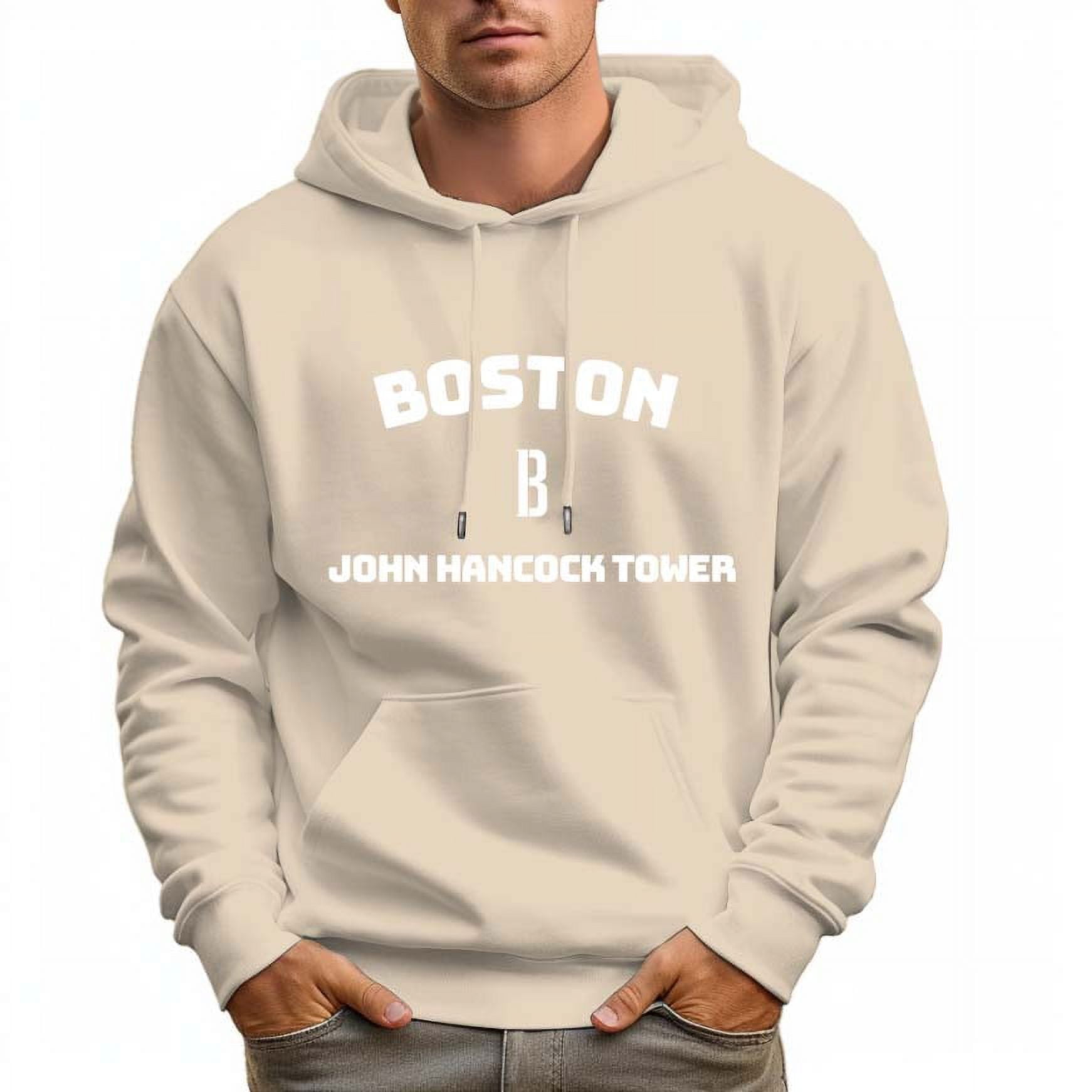 Men's 100% Cotton BOSTON B Hoodie 330g Thick Pocket Hood - Walmart.com