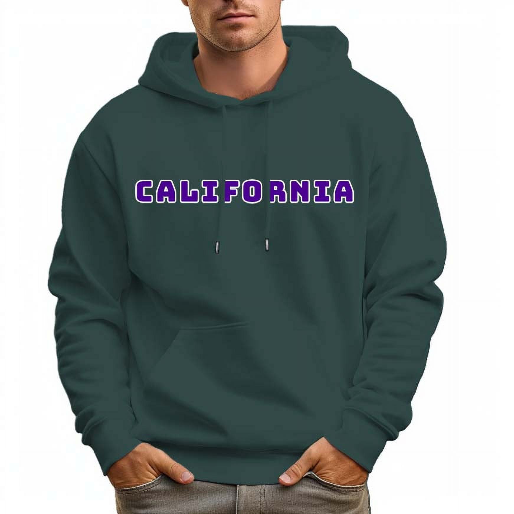 Men's 100% Cotton CALIFORNIA Hoodie 330g Thick Pocket Hood - Walmart.com
