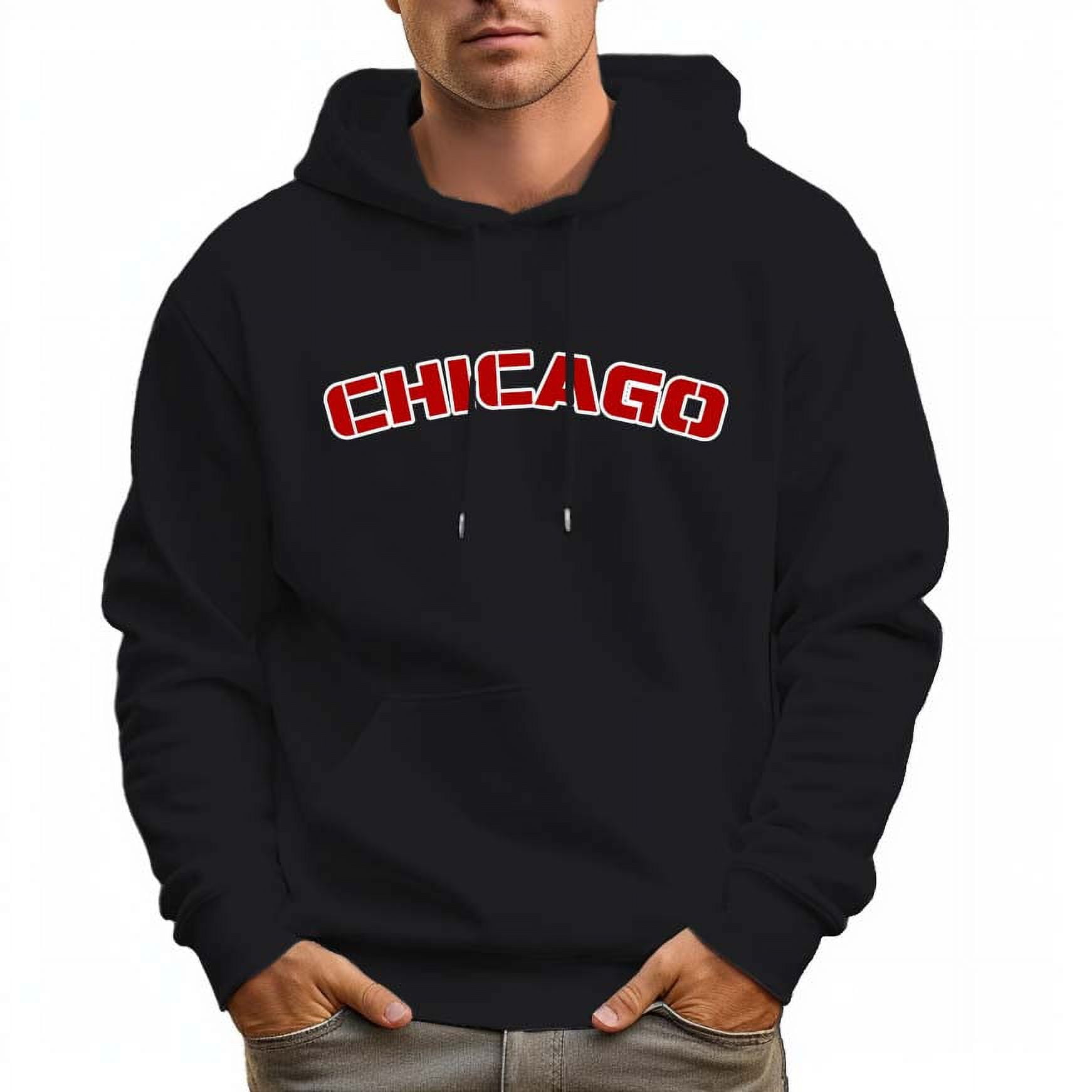 Men's 100% Cotton CHICAGO Hoodie 330g Thick Pocket Hood - Walmart.com