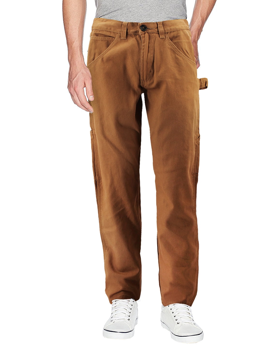 Men's 100% Cotton Classic Fit Work Jeans Hammer Loop Carpenter Denim ...