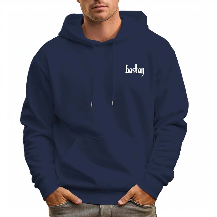 Men's 100% Cotton Flourish BOSTON Hoodie 330g Thick Pocket Hood - Walmart.com