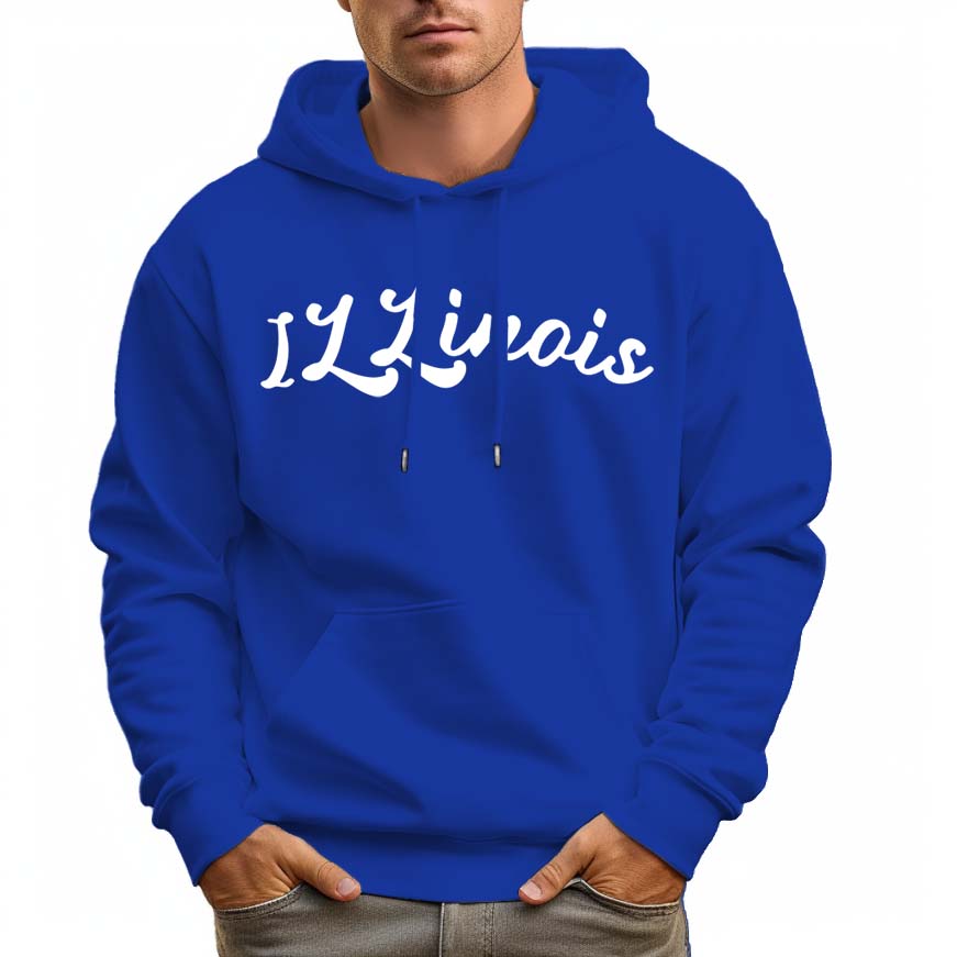 Men's 100% Cotton Flourish ILLINOIS Hoodie 330g Thick Pocket Hood - Walmart.com
