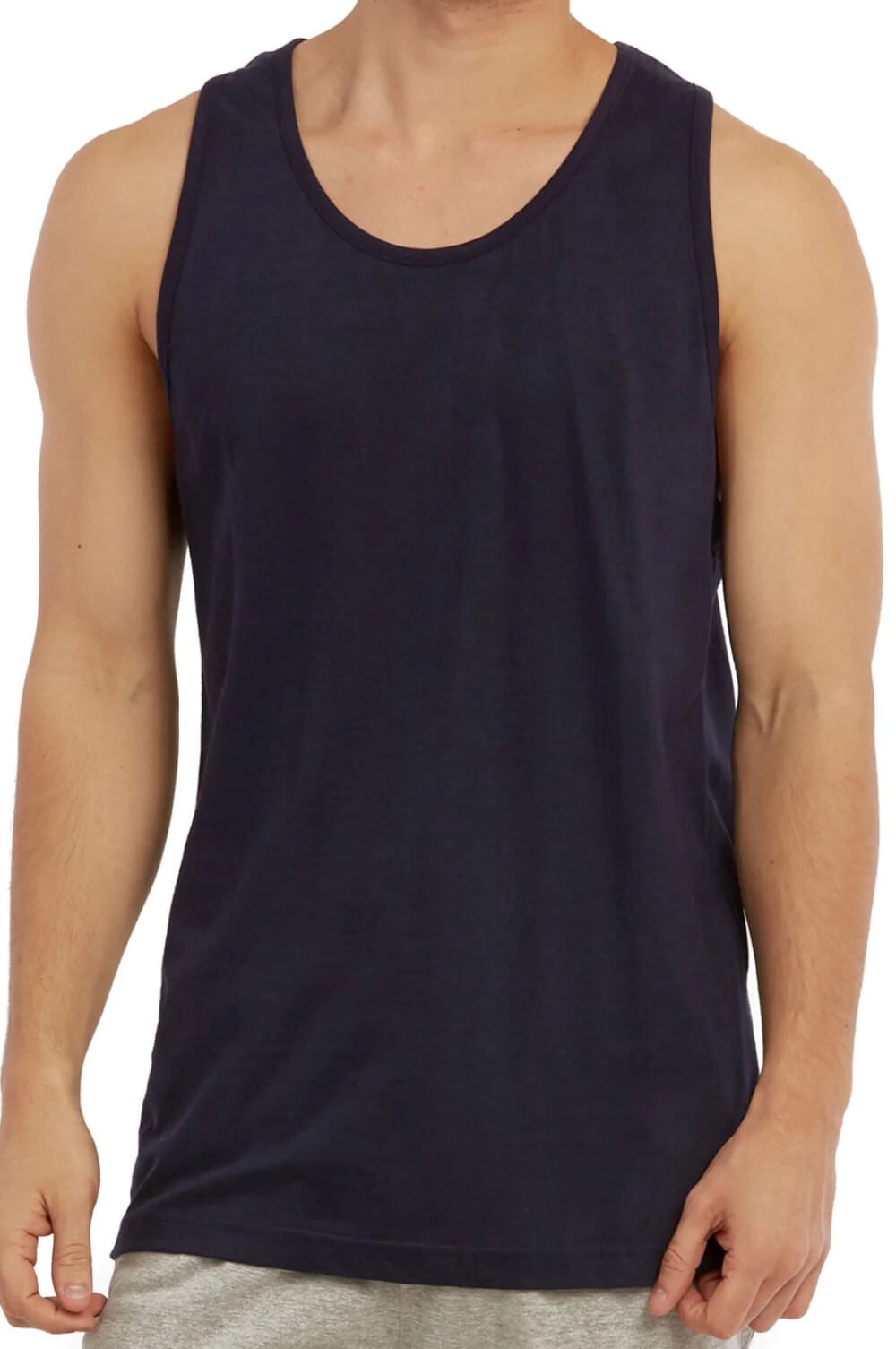Men’s 100% Cotton Heavyweight Tank Top, Navy L, 1 Pack - Walmart.com