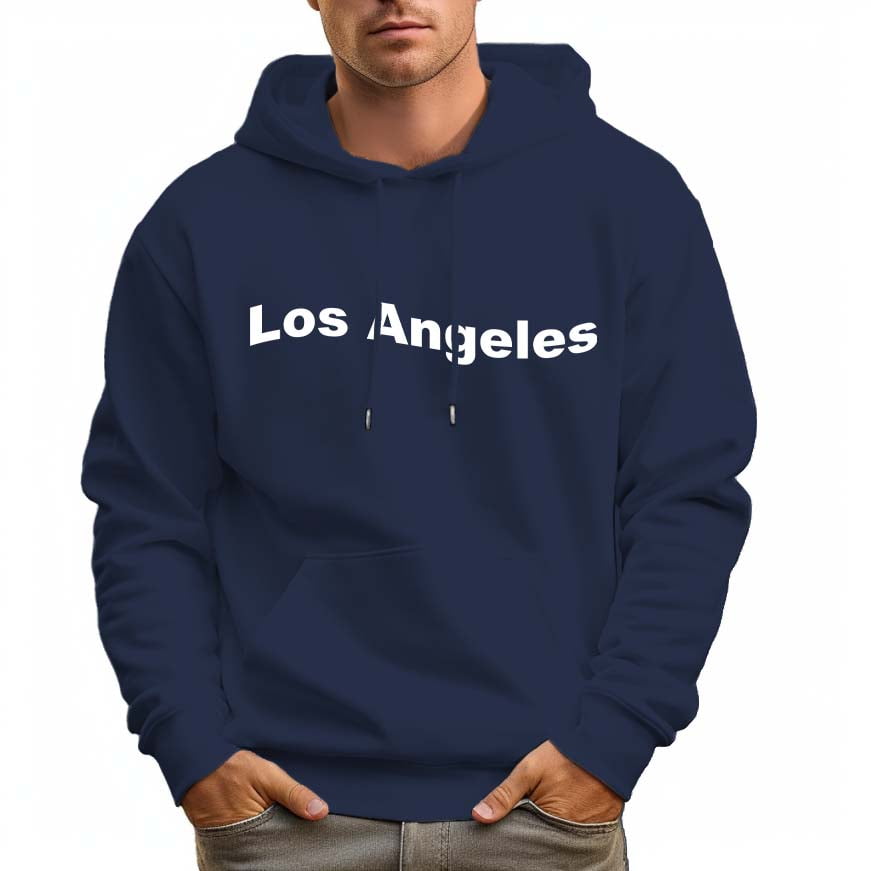 Men's 100% Cotton Los Angeles Letters Hoodie 330g Heavy Pocket Hood - Walmart.com