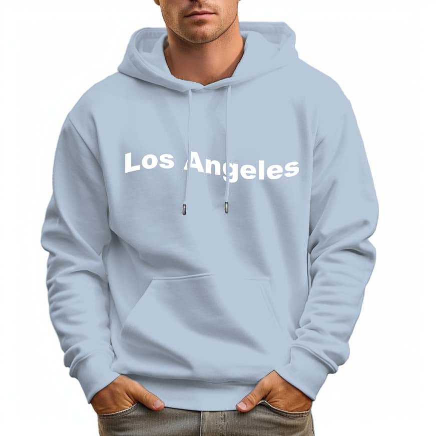 Men's 100% Cotton Los Angeles Letters Hoodie 330g Heavy Pocket Hood - Walmart.com