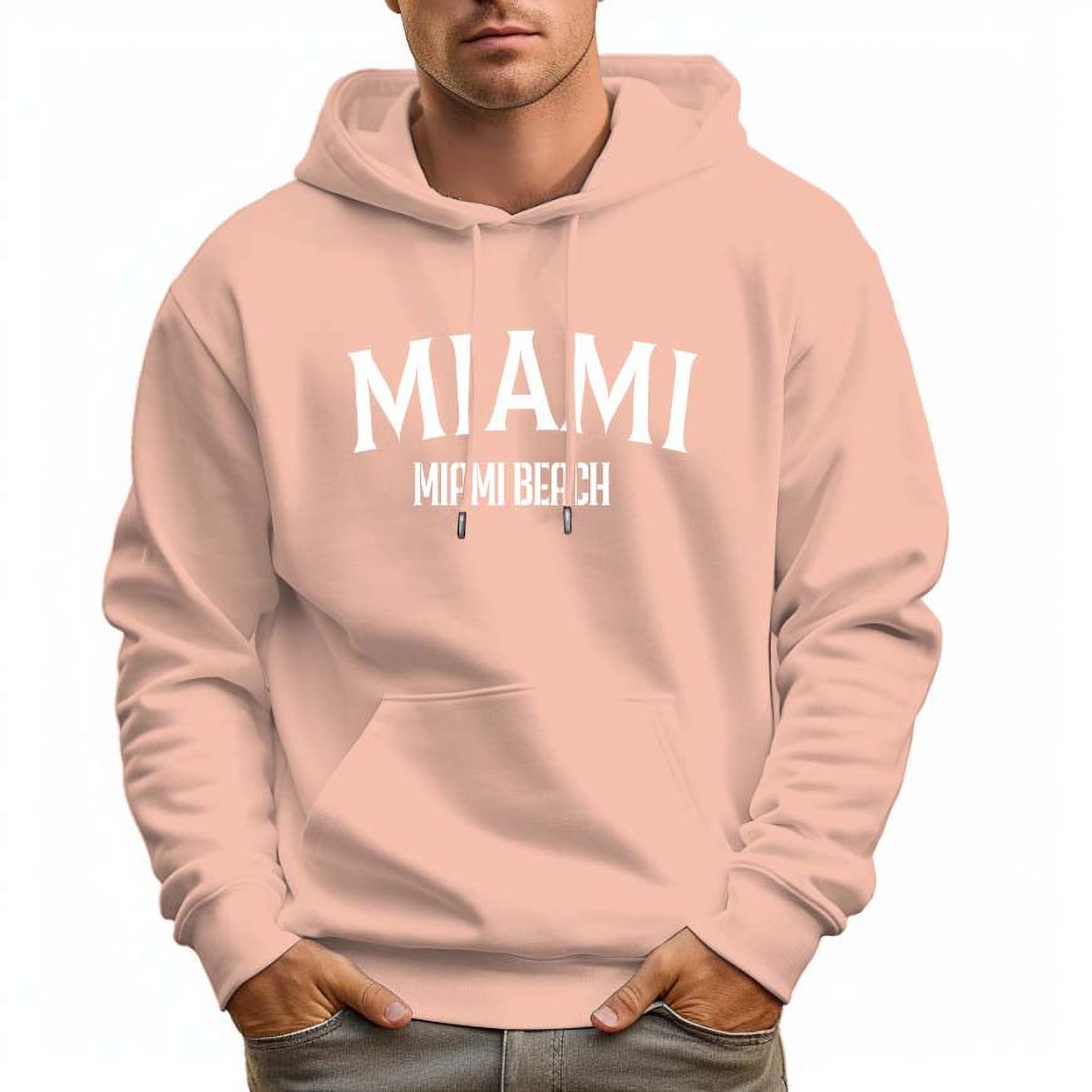 Men's 100% Cotton MIAMI Hoodie 330g Thick Pocket Hood - Walmart.com
