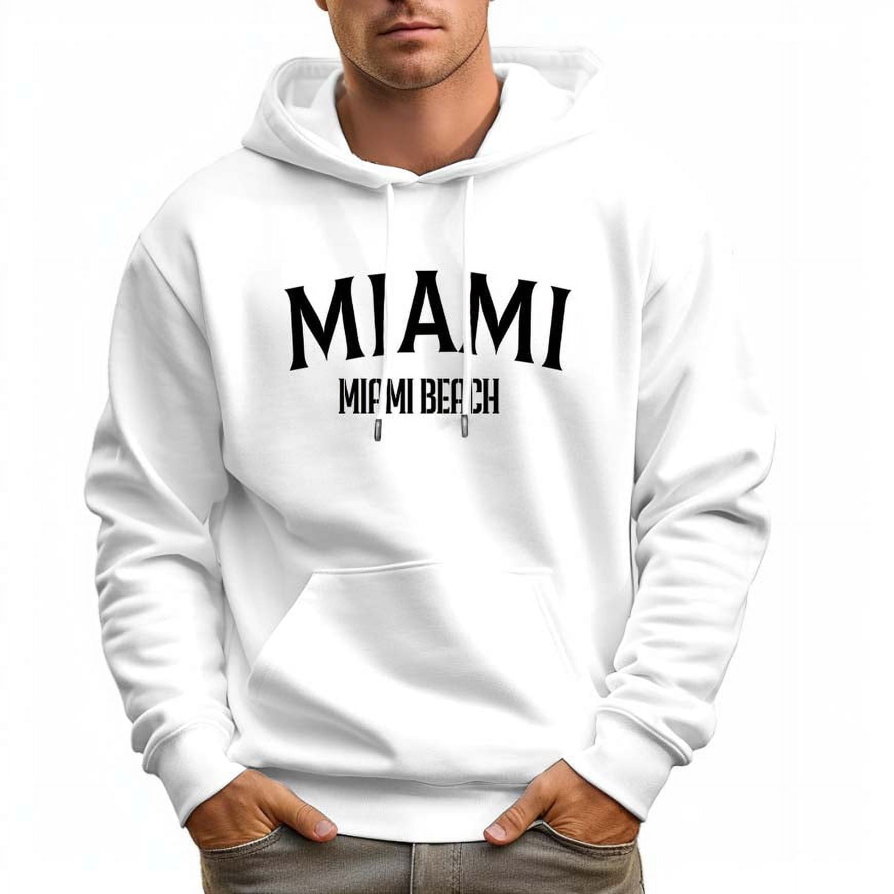 Men's 100% Cotton MIAMI Hoodie 330g Thick Pocket Hood - Walmart.com