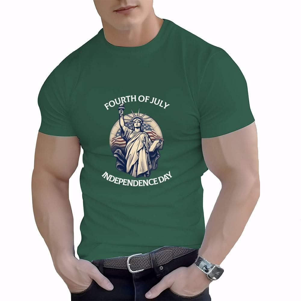 Men's 100% Cotton Soft Cozy Tee Holiday Name and Statue of Liberty ...