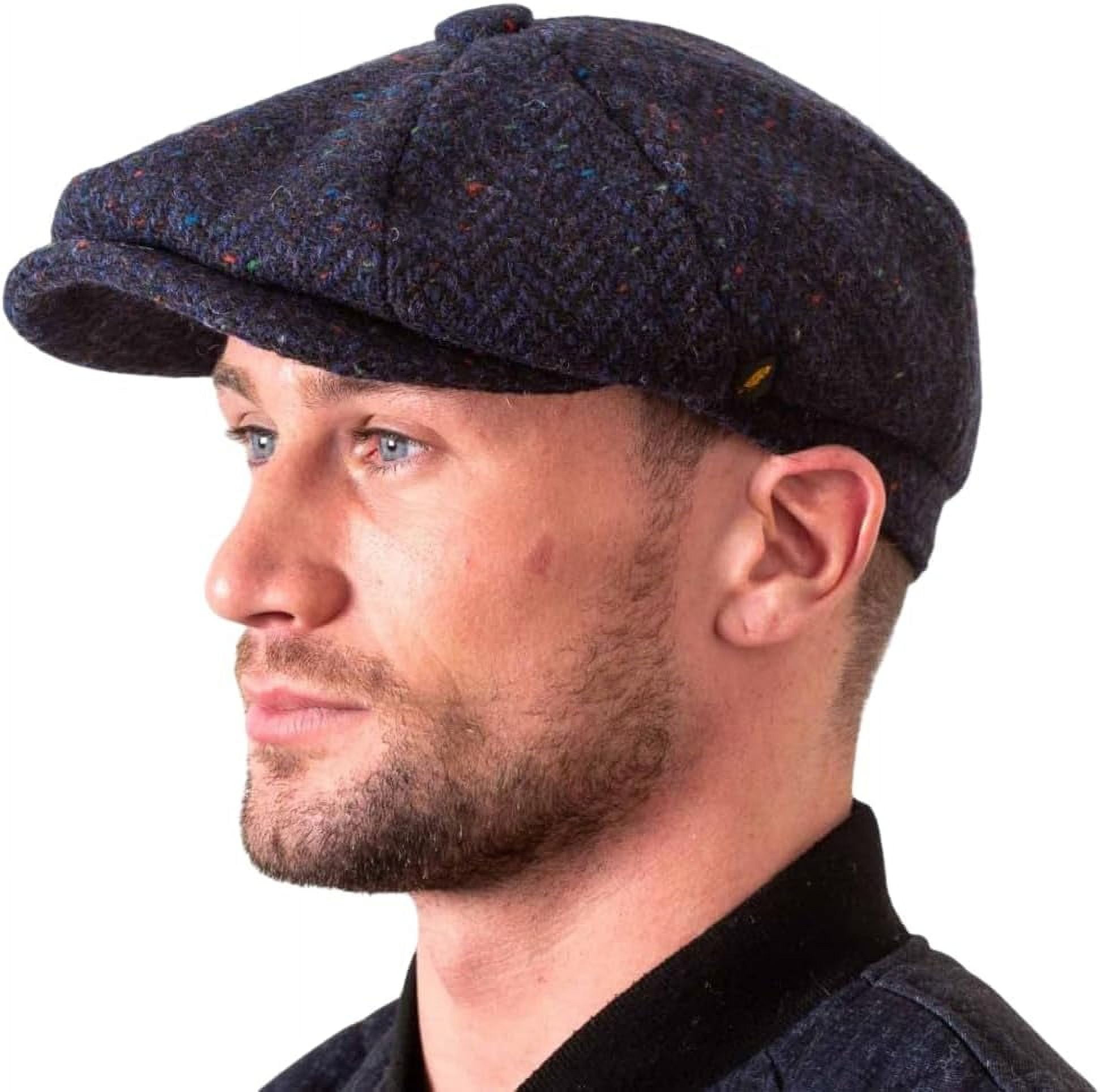 Men's 100% Kerry Woollen Mills Tweed 8-Piece Cap Irish Newsboy Hat ...