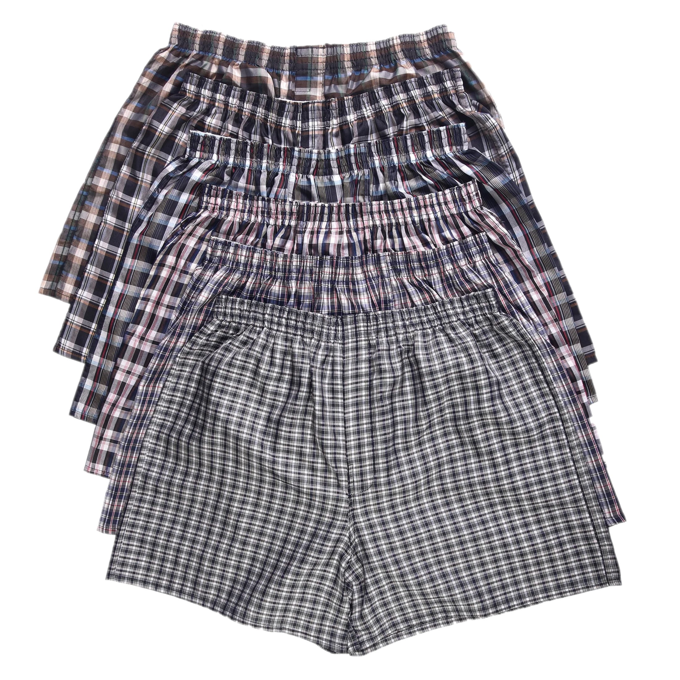 Men's 100% Polyester Comfortable Boxer Shorts Underwear, Darker Plaid ...