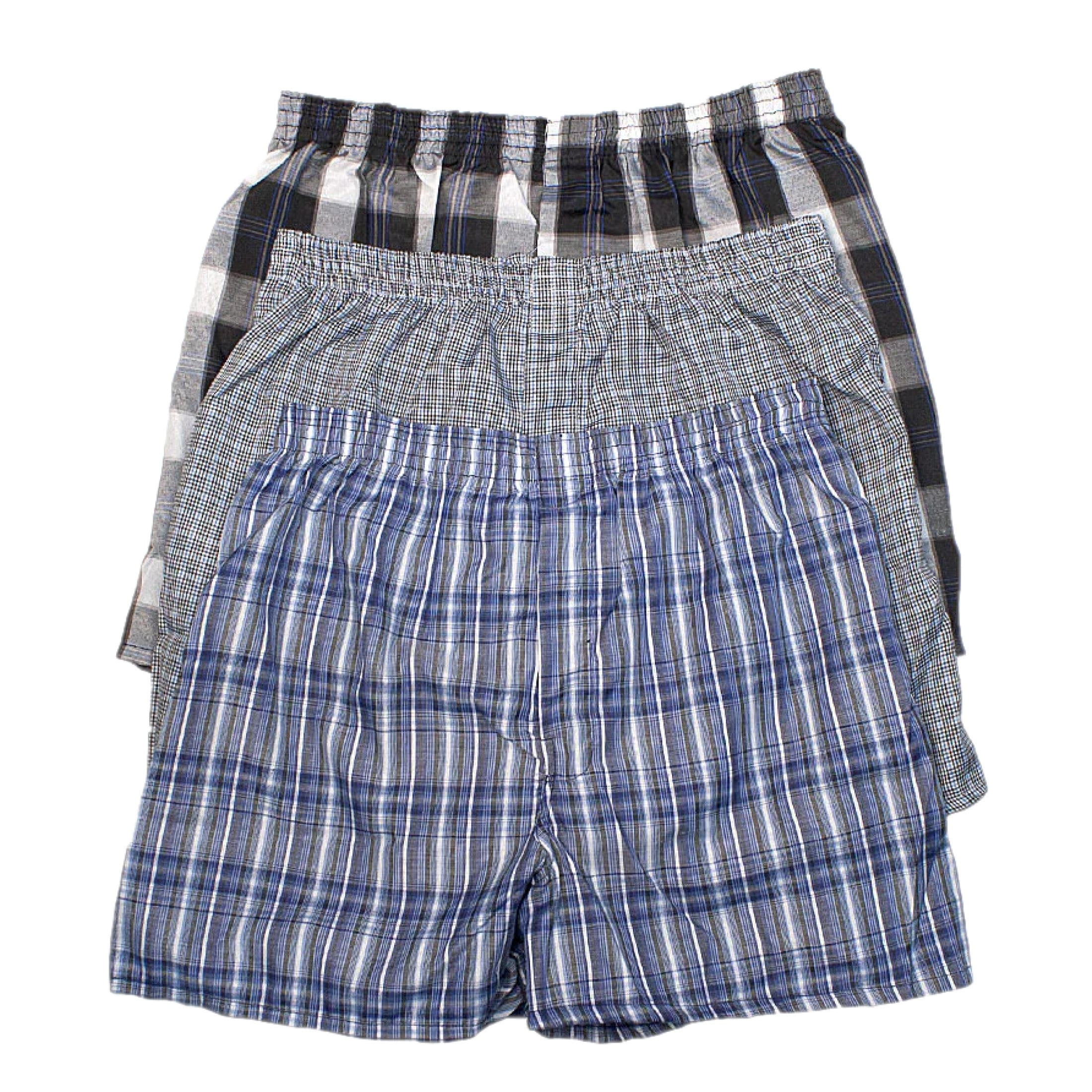 Men's 100% Polyester Comfortable Boxer Shorts Underwear, Neutral & Blue ...