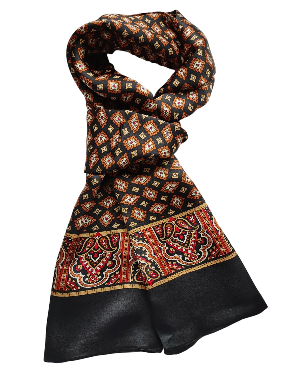 Men's 100 Silk Neck Scarf Double Layers Fashion Scarves Neckerchief ...