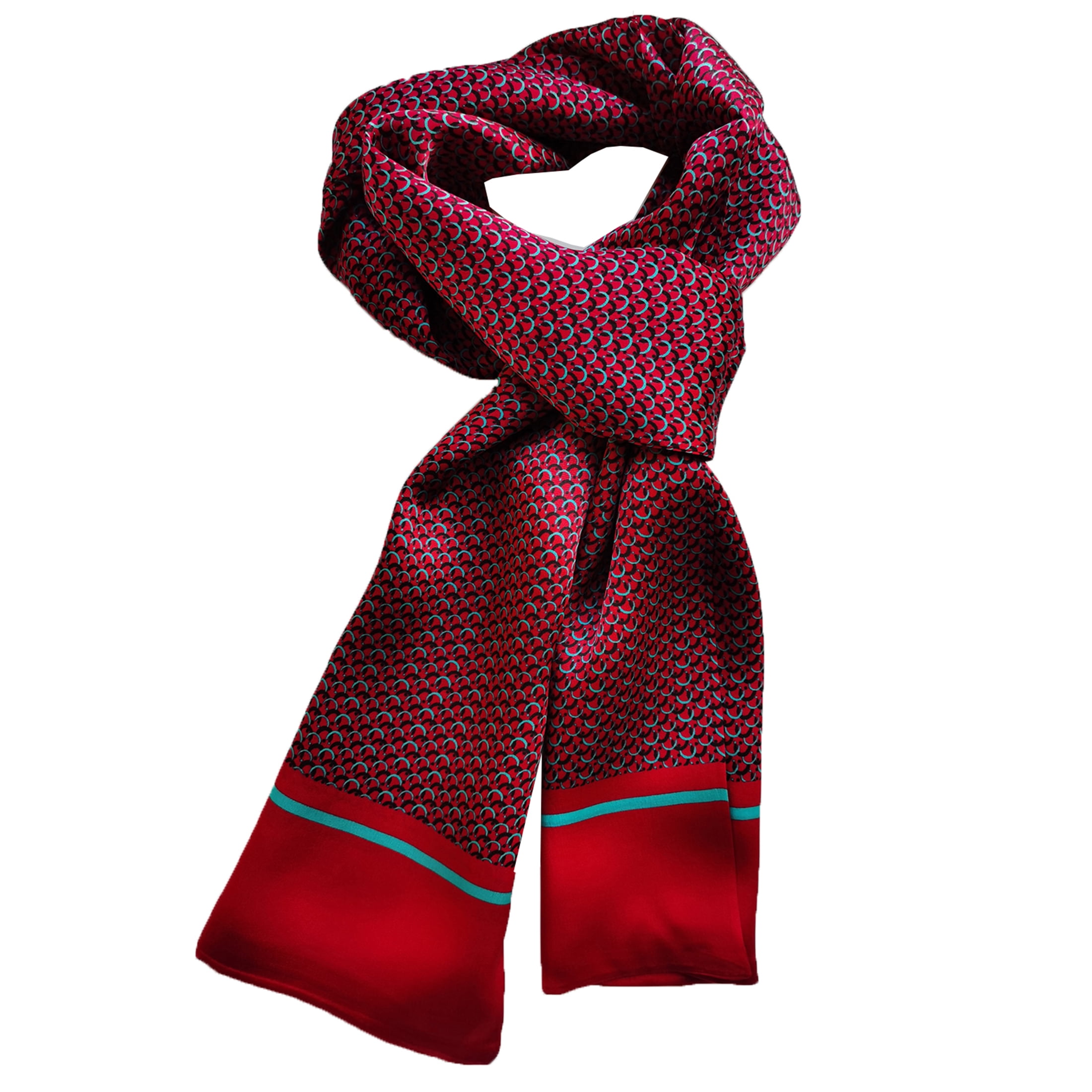 Men's 100 Silk Scarf Double Layers Fashion Wrap Neckerchief Formal ...