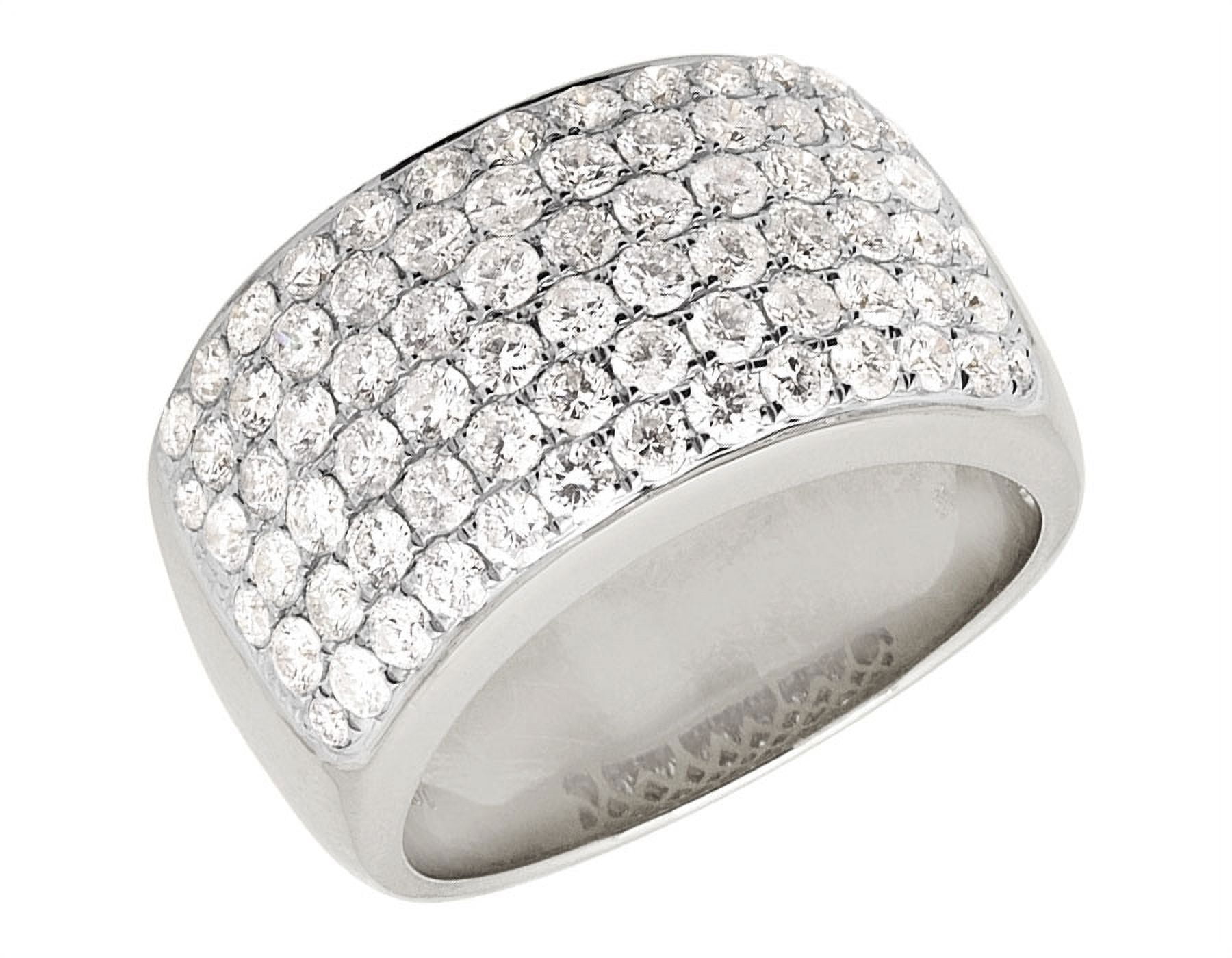 Men's 10K White Gold VS2 Genuine Diamond Pave Pinky Ring Band 4.5ct ...