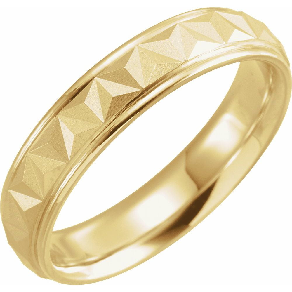Men's 10k Yellow Gold 5mm Geometric Bridal Wedding Engagement ...
