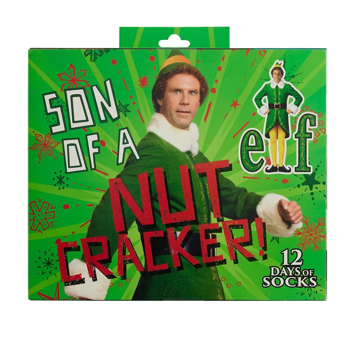 Men's 12 Days of Socks Elf Crew Socks - Son of A Nut Cracker! 6-12 ...