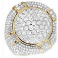 Men's 14K Yellow Gold Real Diamond Puff Pillow 3D Round Pinky Ring 5.75 ...