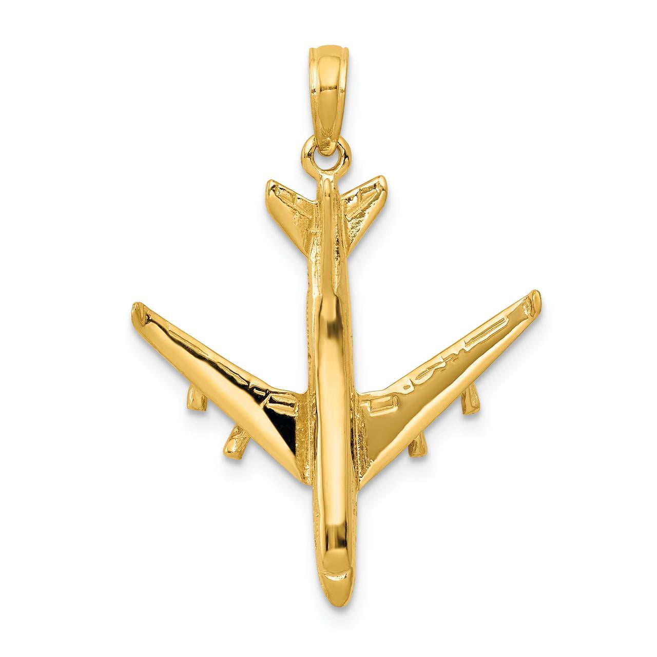 Men's 14k Yellow Gold 3-D Jet Pendant Fine Jewelry For Men Gifts For ...