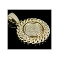 Men's 14k Yellow Gold Real Diamond Iced Medallion Pendant Charm with 5. ...