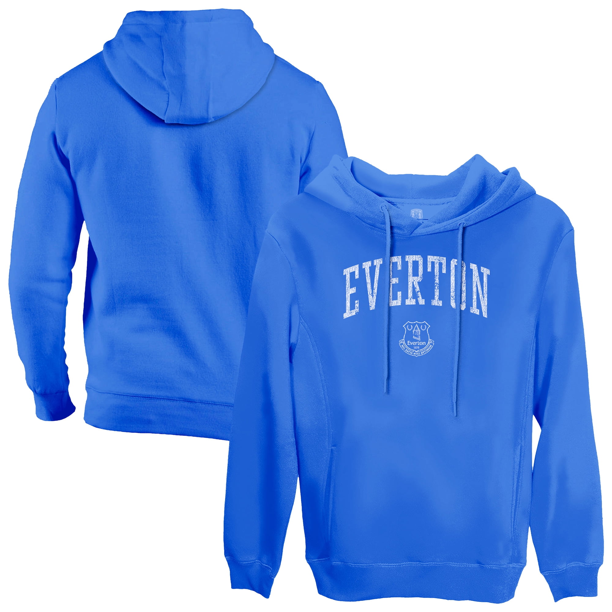 Men's 1863FC Blue Everton Wordmark Fleece Pullover Hoodie - Walmart.com