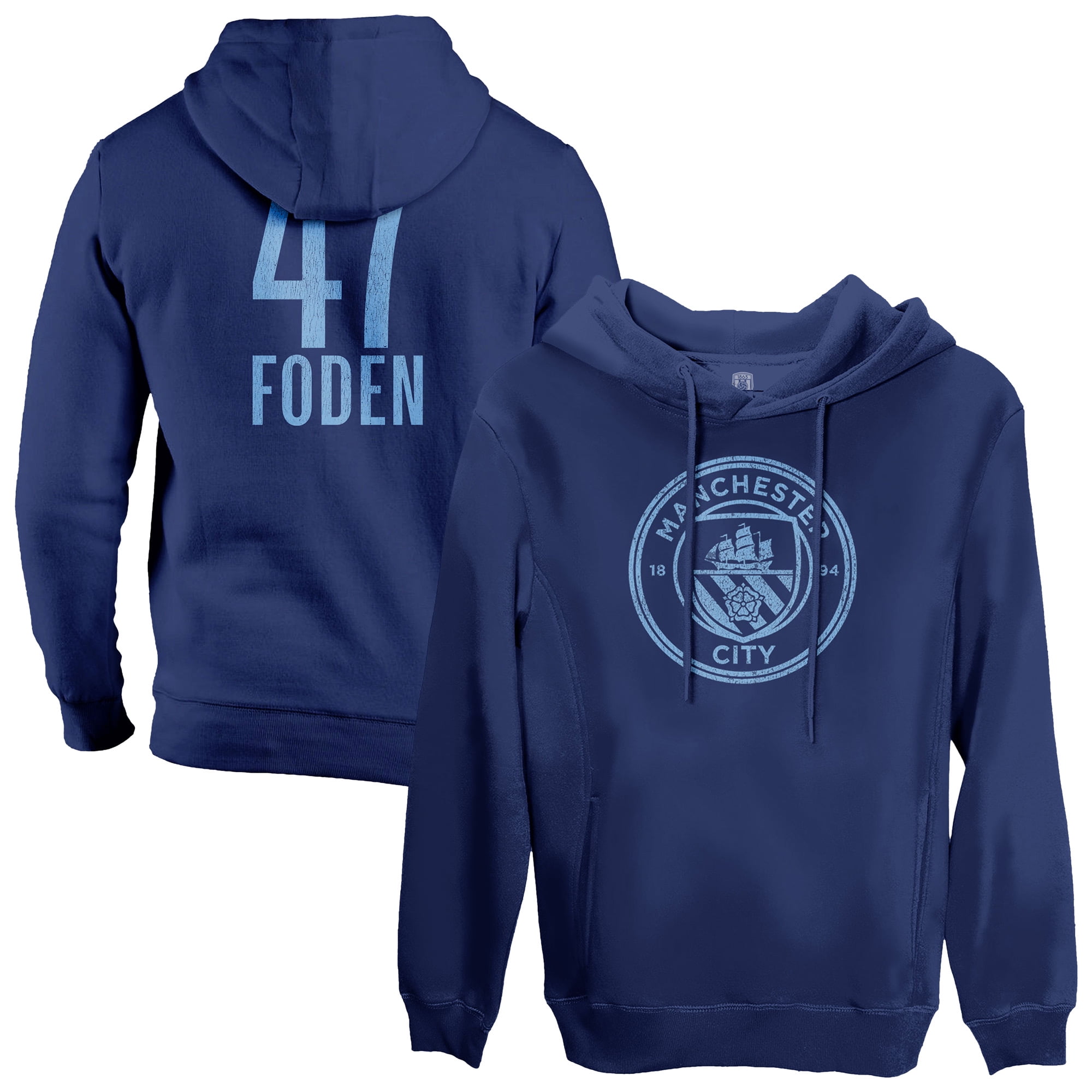 Men's 1863FC Phil Foden Navy Manchester City Player Fleece Pullover ...