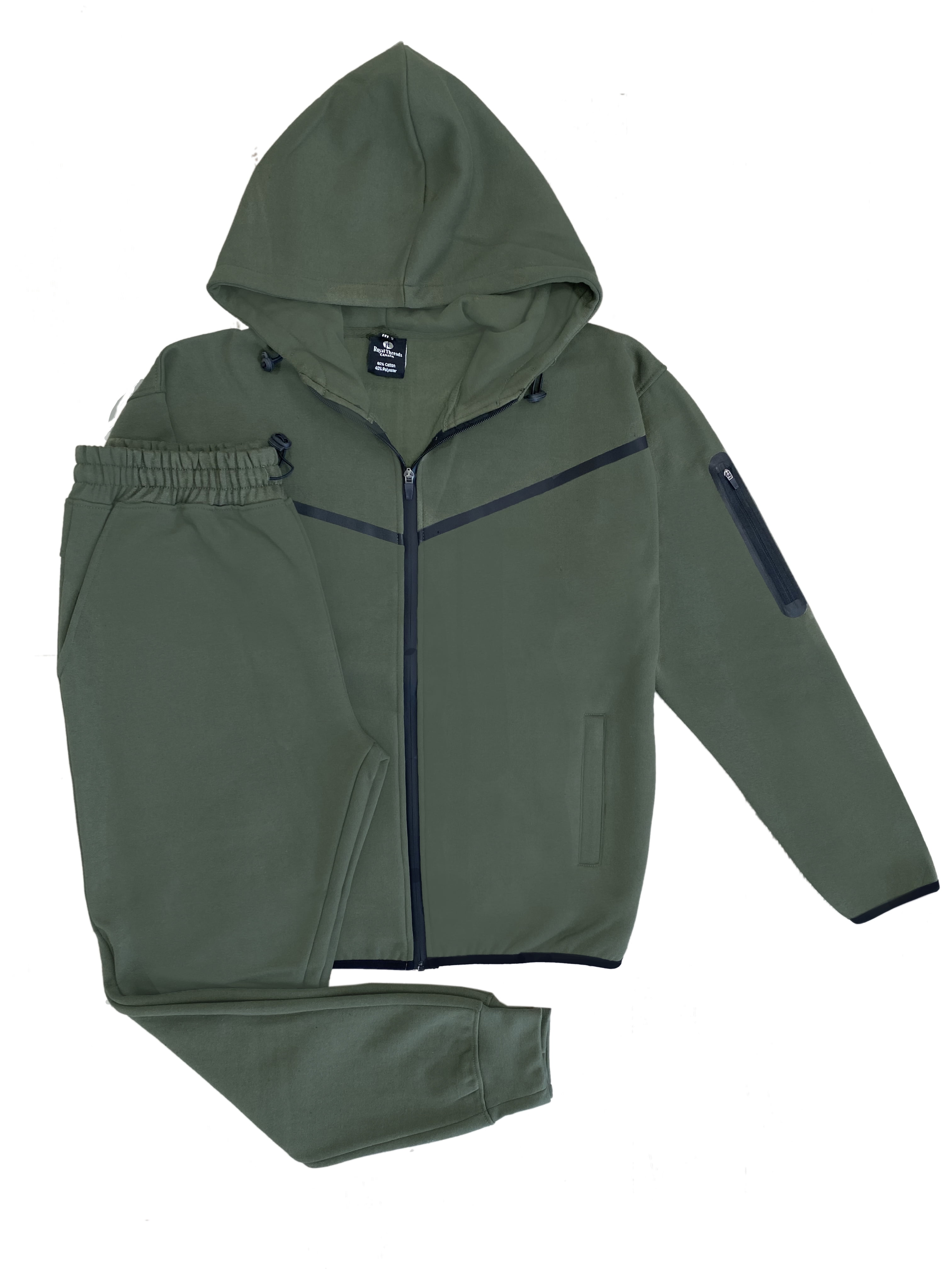 Men’s 2-Piece Fleece Sweatsuit Tech Performance Heavy Winter Sweat ...