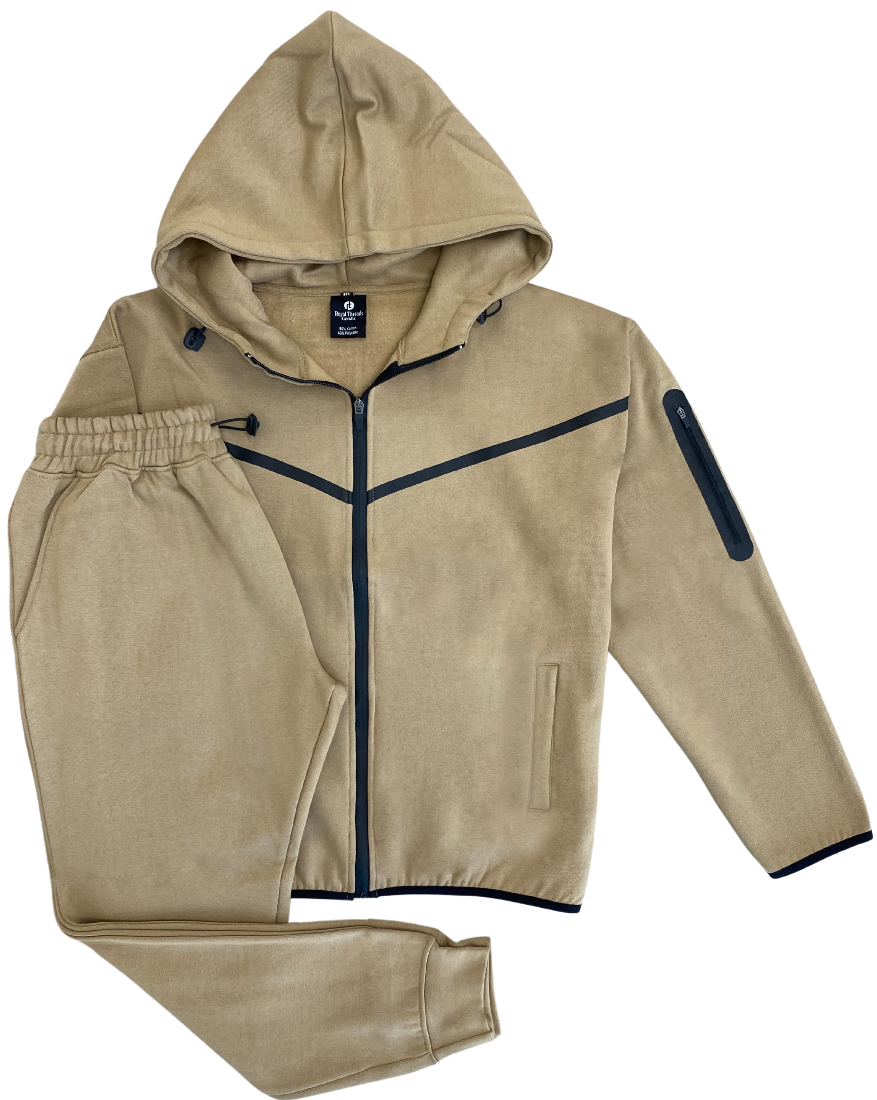 Men’s 2-Piece Fleece Sweatsuit Tech Performance Heavy Winter Sweat ...