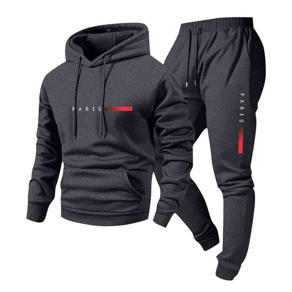 Men's 2-Piece Pullover Hoodie & Pants Tracksuit - Casual Athletic Style ...