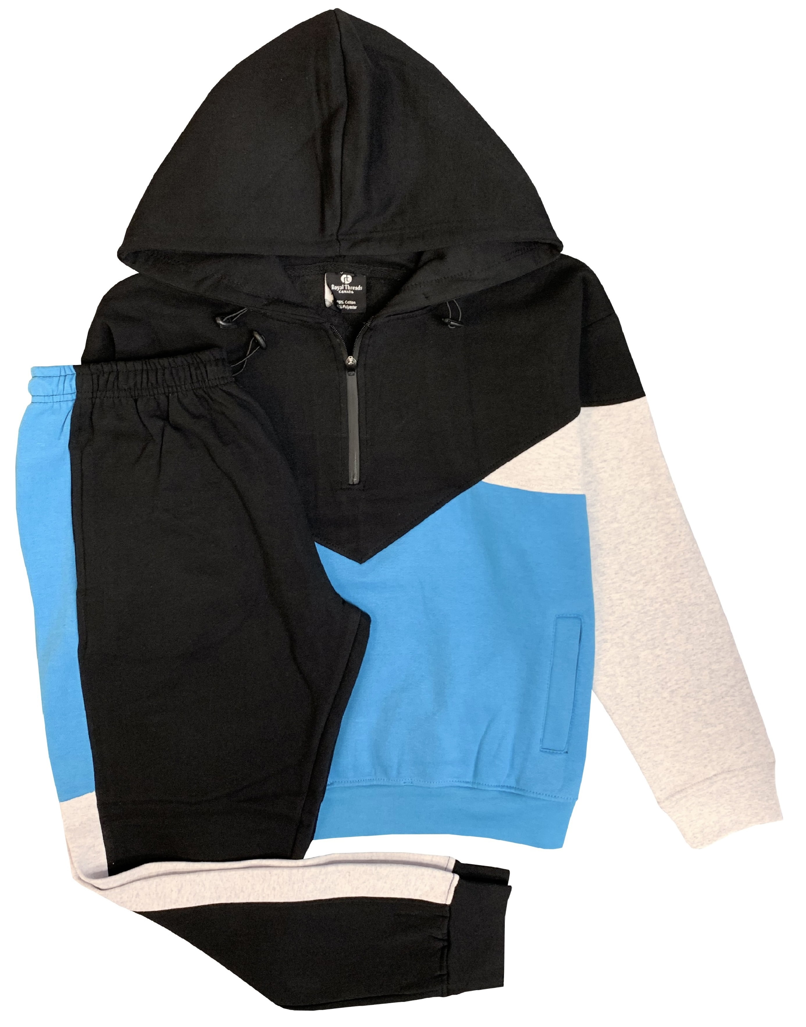 Men’s 2-Piece Quarter Zip Fleece Hoodie Sports Fleece Sweatsuit Heavy ...