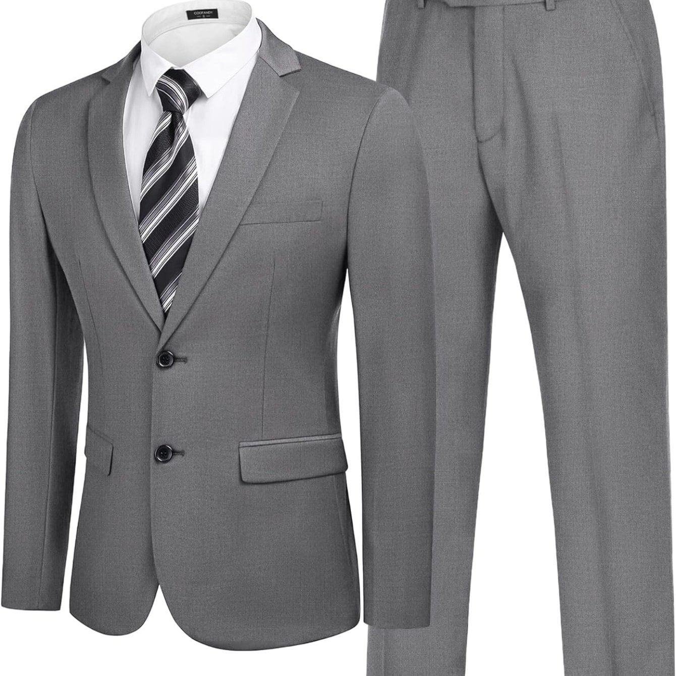 Men's 2 Piece Suits Classic Fit 2 Button Dress Suits Tuxedo Jacket ...