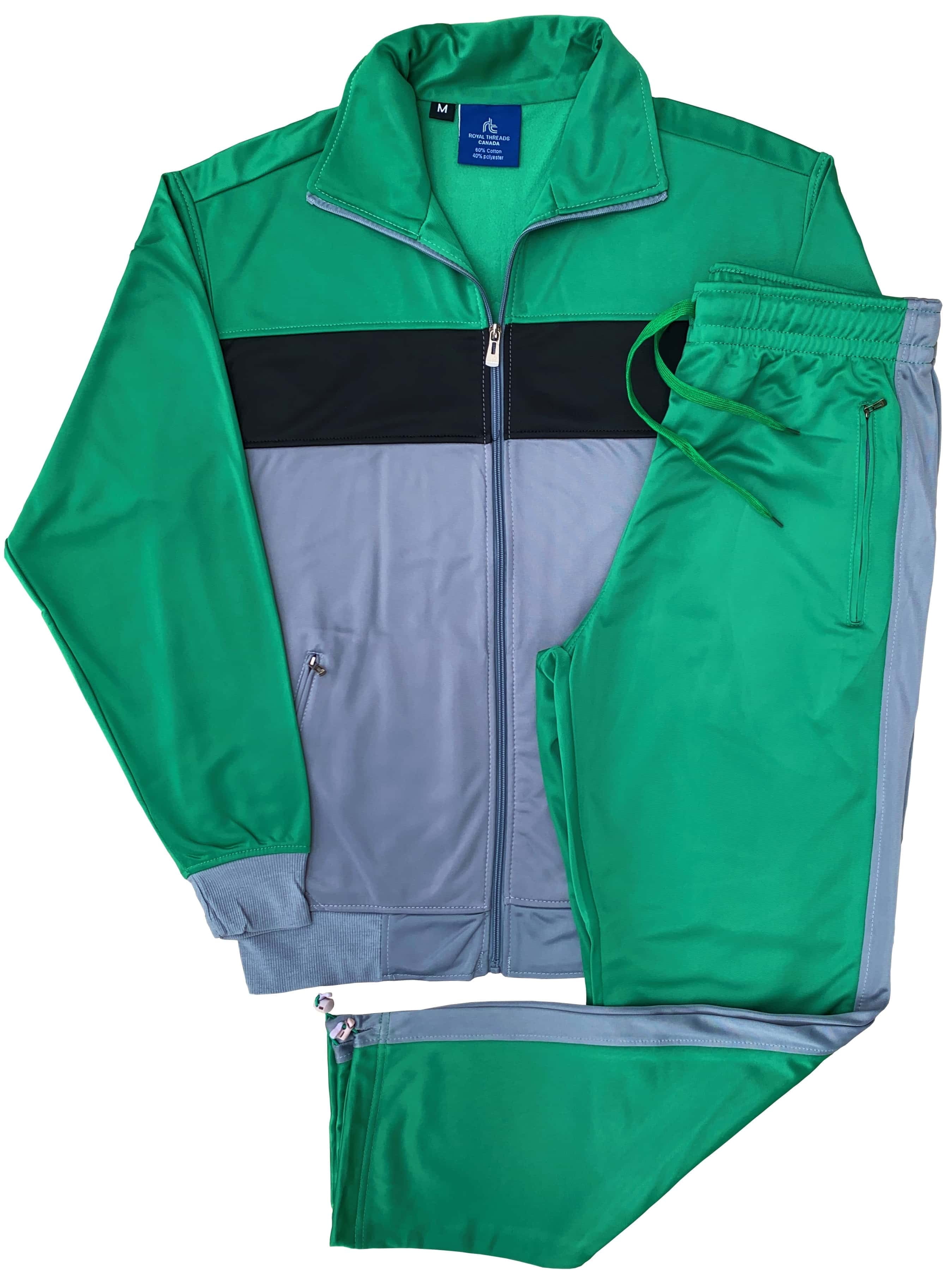 Men’s 2-Piece Tracksuit Traditional Coral Blocks Active Track Jacket ...