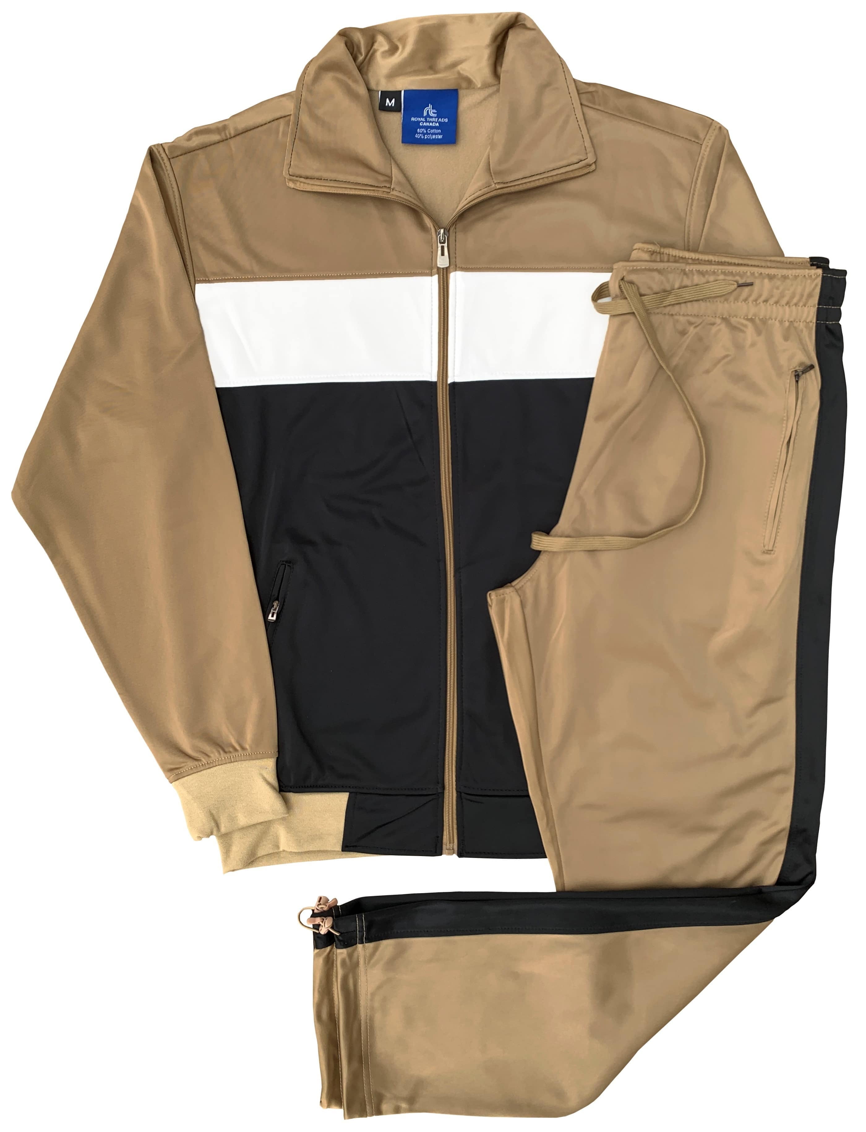 Royal Threads Men's 2-Piece Tracksuit, Active Coral Blocks, Full Zip ...