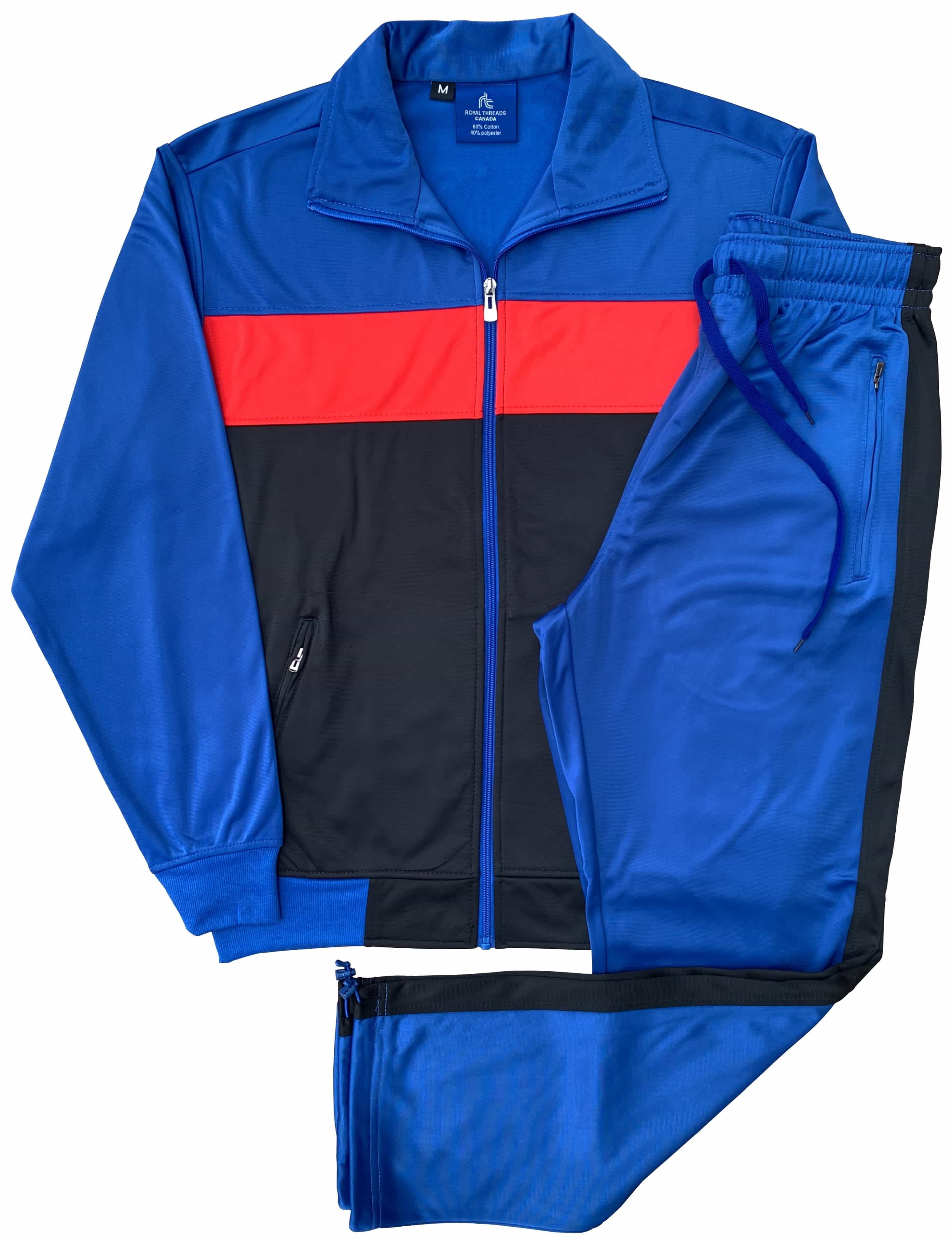 Men’s 2-Piece Tracksuit Traditional Coral Blocks Active Track Jacket ...