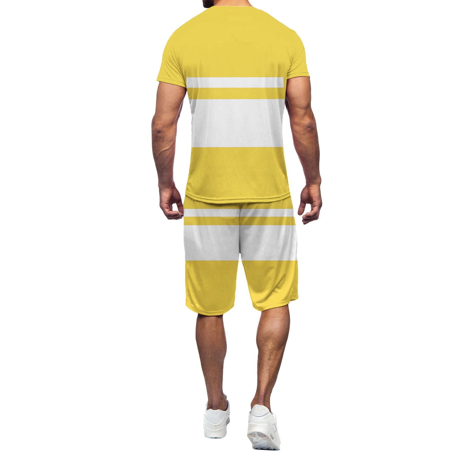 Men's 2 Pieces Sports Sets T Shirt And Shorts Set Mesh Tracksuit ...