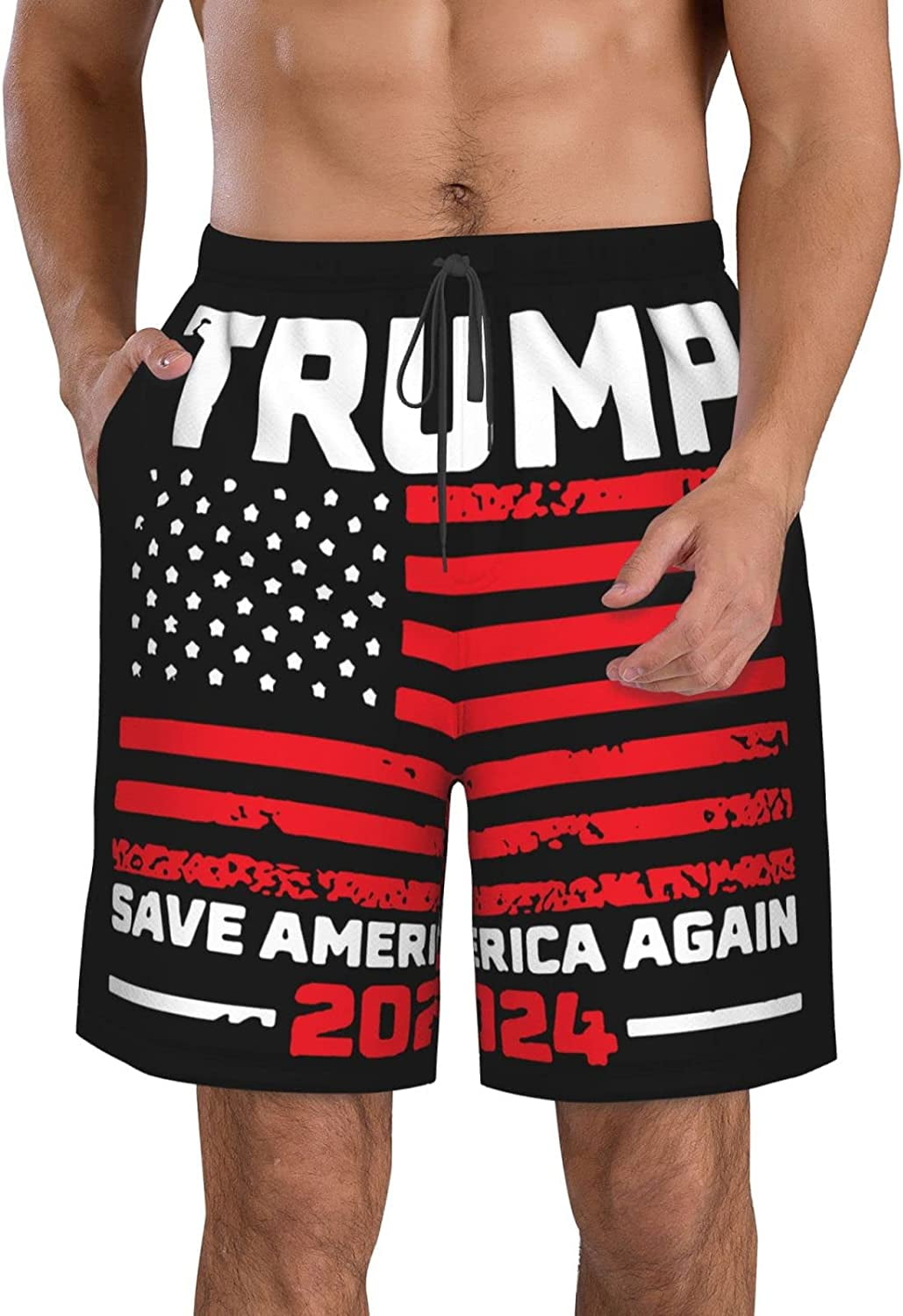 Men's 2024 Trump Save America Again Shorts Lounge Pants with Pockets ...