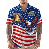 Men’s 250 Years America 1776-2026 Patriotic Button Down Shirt,Bald ...