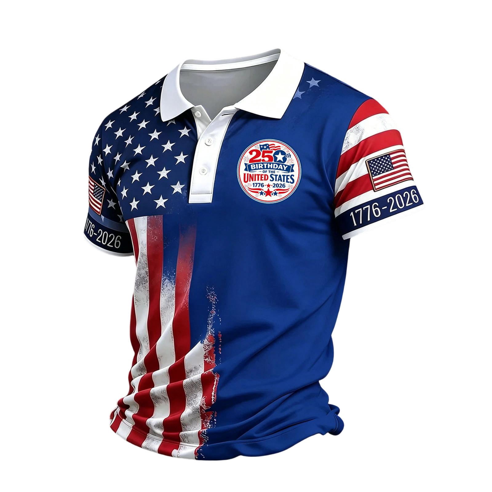 Men’s 250th Anniversary of the United States Mesh Quick Dry Golf Polo ...