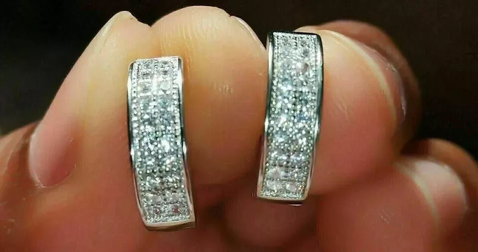 Men Diamond Hoop Earrings