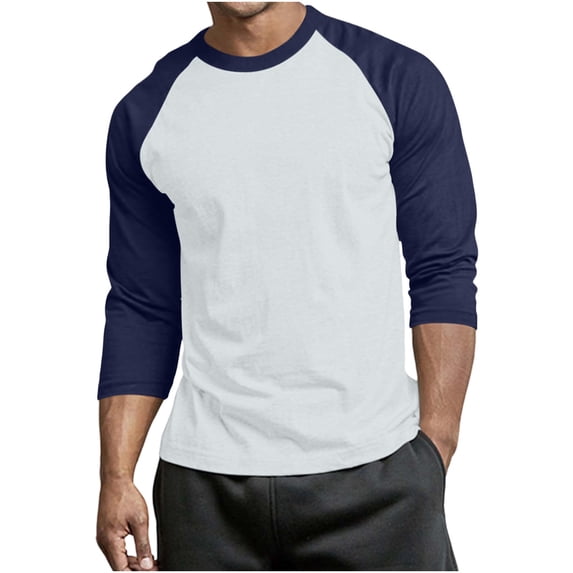 Men's 3/4 Sleeve Raglan Baseball T-Shirt Crewneck Color Block Shirts ...