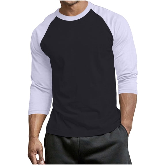Men's 3/4 Sleeve Raglan Baseball T-Shirt Crewneck Color Block Shirts ...